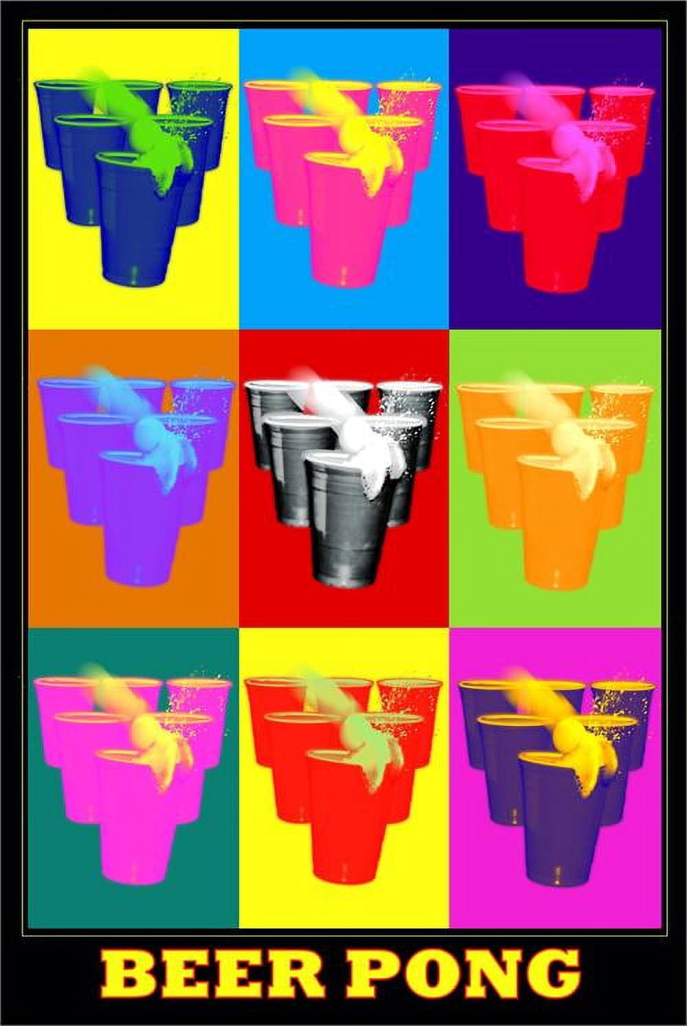Beer Pong Pop Art By: Joseph Charron Poster 24in x 36in - Walmart.com