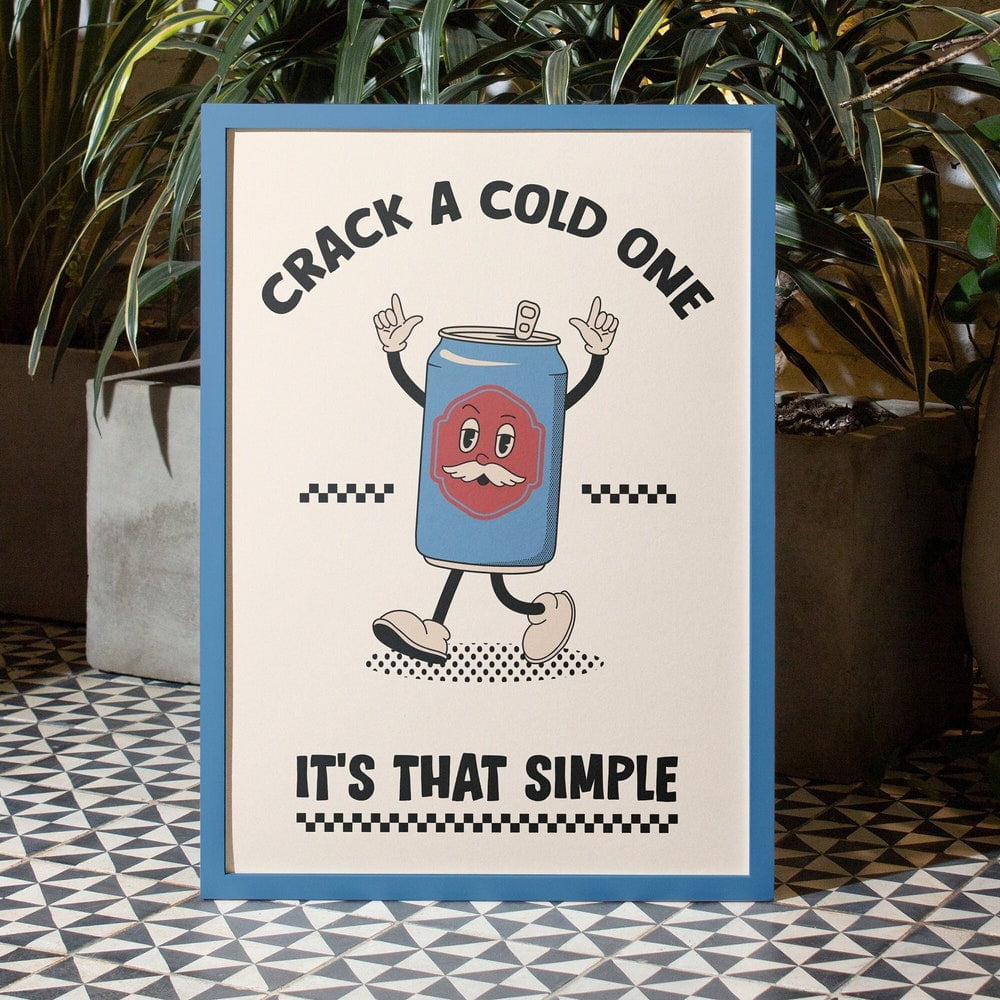 Beer Poster, Bar Wall Art, Crack A Cold One, Preppy Decor, Trending ...