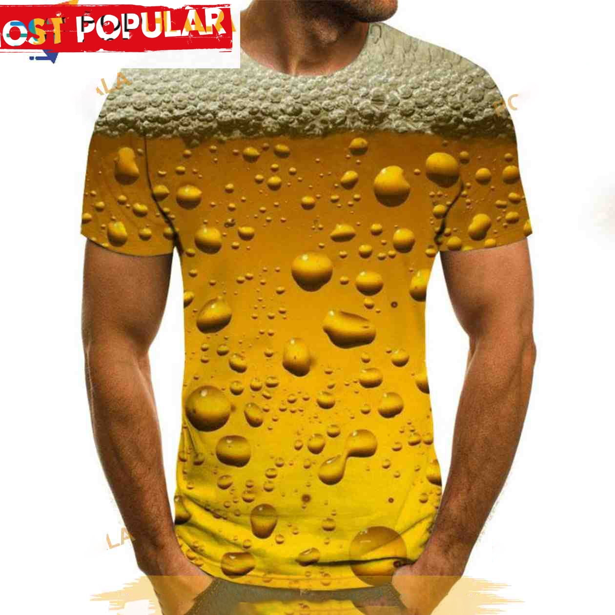 Beer Print 3D Shirt It Time Letter Women Men Funny Novelty 3D Shirt ...
