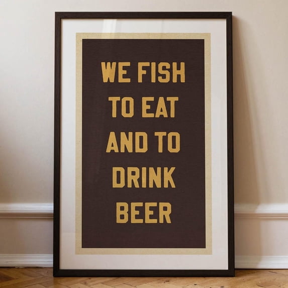 Beer Quote Print: Retro Outdoors Art For Cabin Lake House Home Decor ...