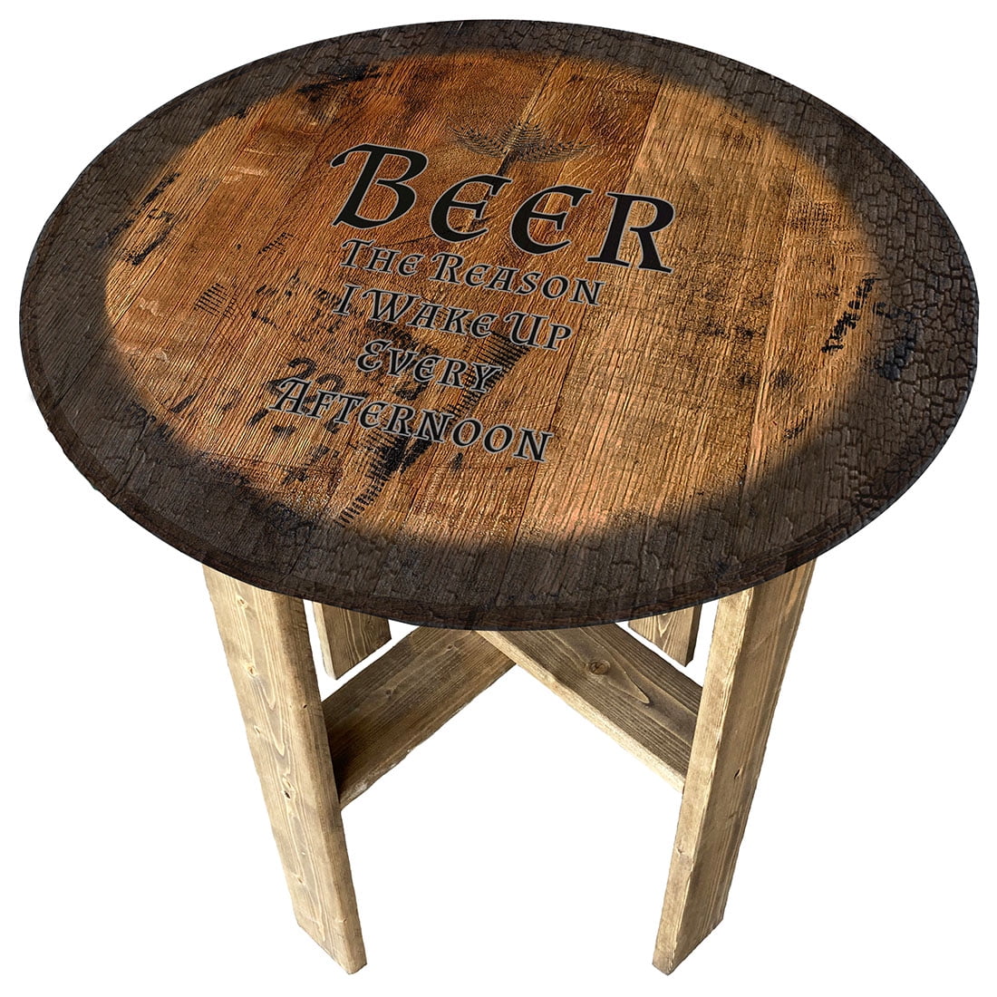 Beer Reason I Wake Up Afternoon Beer Gift Farmhouse Rustic Round ...