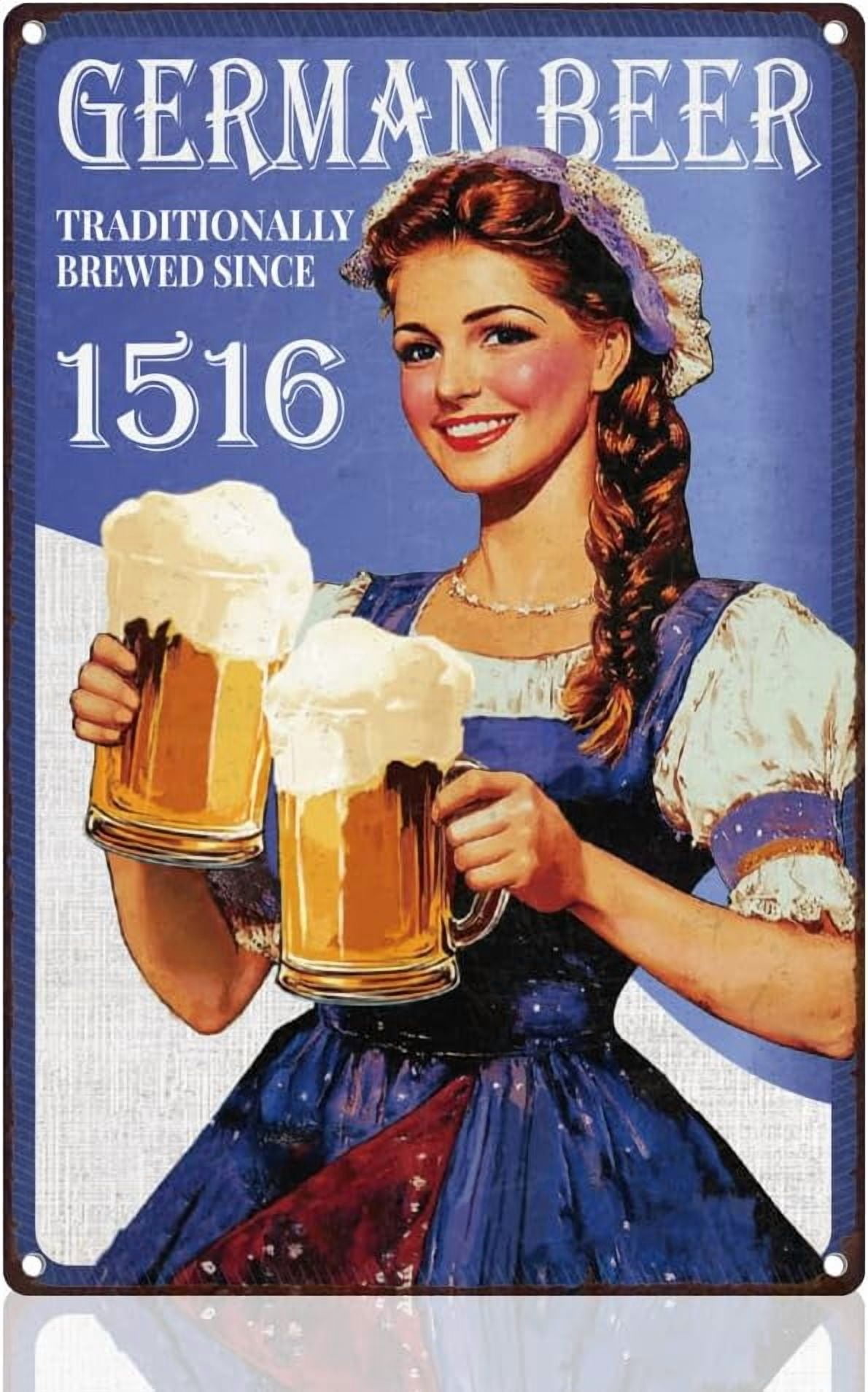 Beer Retro Wall Decor Metal Tin Sign 8" x 12" GERMAN BEER TRADITIONALLY ...