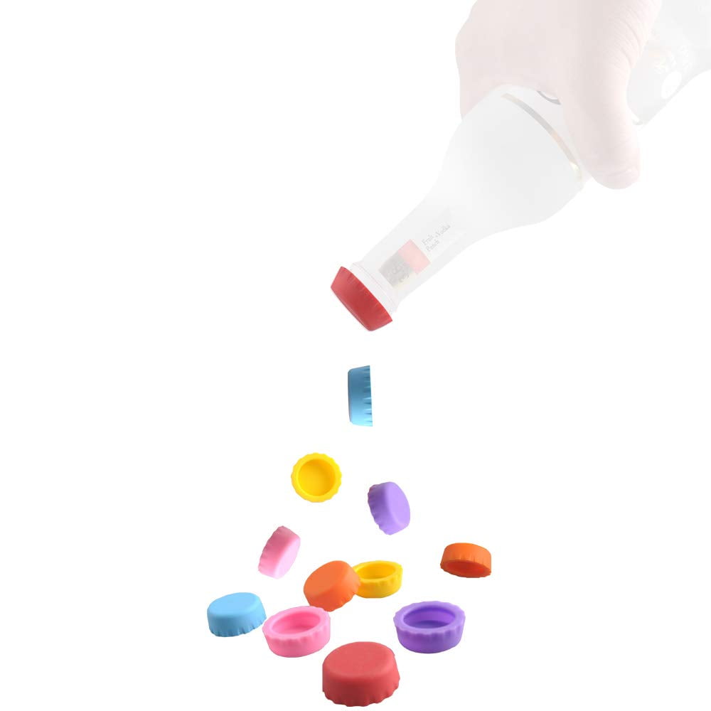 Beer Saver Silicone Rubber Bottle Caps (12 Pack Multicolored ...