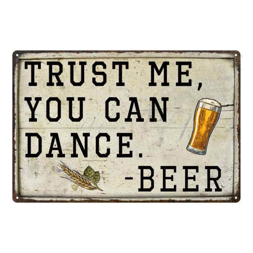 Beer Sign, Tme you can Dance Beer, Bar Pub Funny Gift Sign Wall Art ...