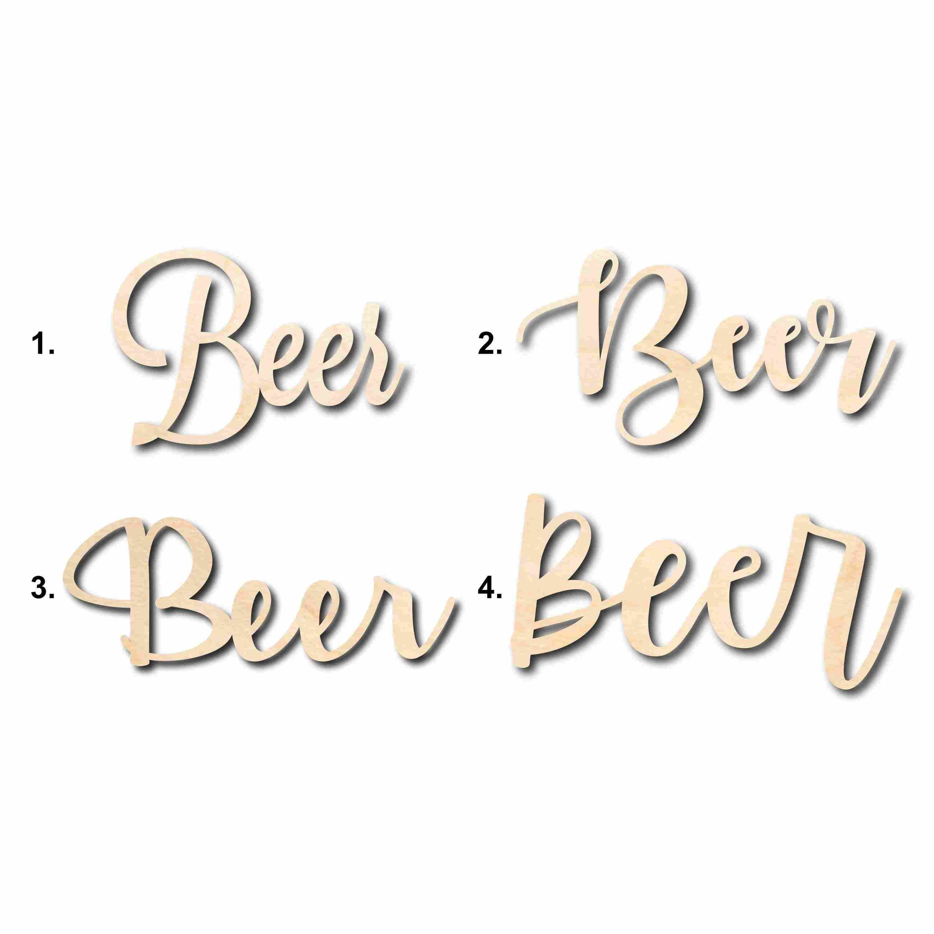 Beer Sign Unfinished Wood Cutout Home Decor DIY Option 1- 20" Wide / 1/ ...