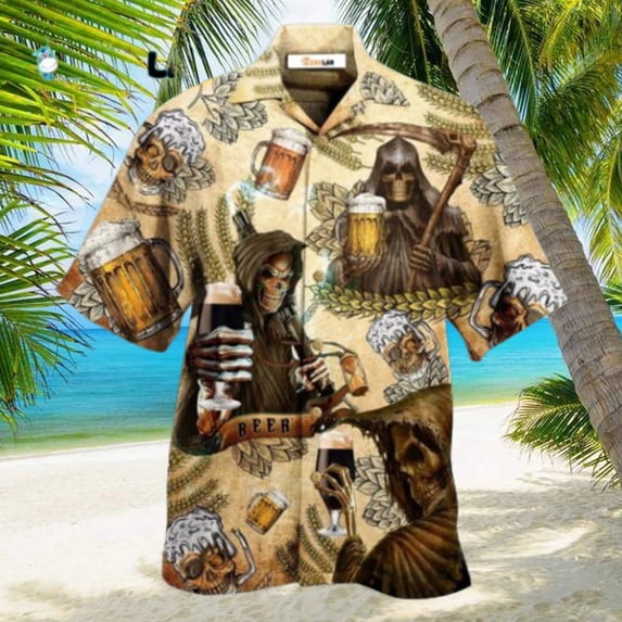 Beer Skull Love Beer Happy Day Hawaiian Shirt - Walmart.com