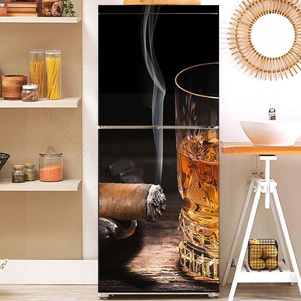 Beer Smoke Refrigerator Sticker Full Sticker Light Luxury Decoration ...