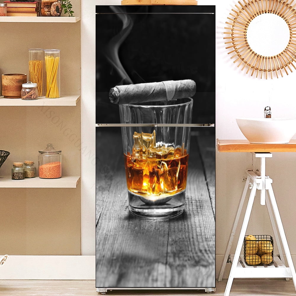 Beer Smoke Refrigerator Sticker Full Sticker Light Luxury Decoration ...