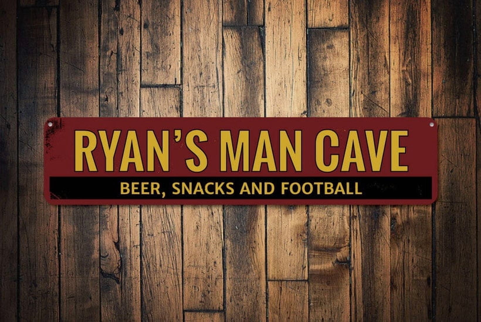 Beer Snacks & Football Sign Man Cave Name Sign Custom Man Cave Decor ...