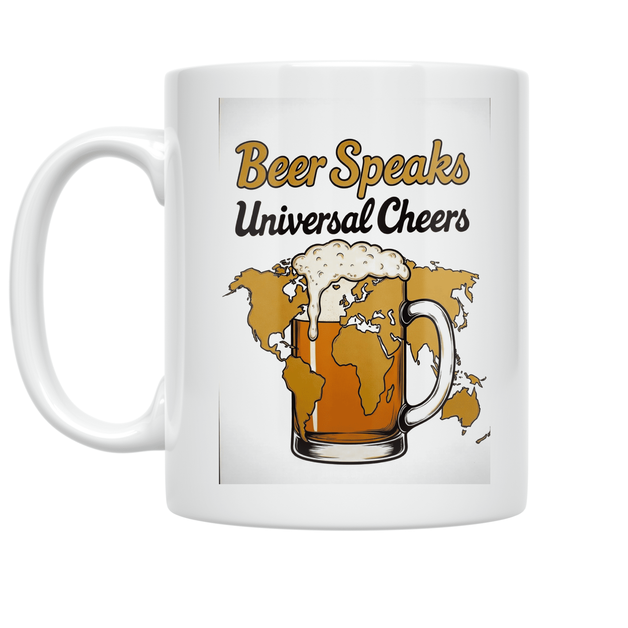Beer Speaks Universal Cheers - Brew Enthusiast - 11 oz Ceramic Coffee ...