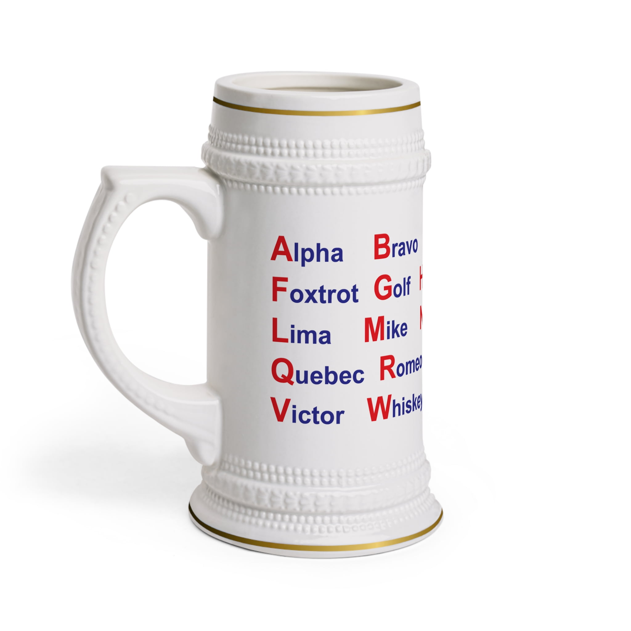 Beer Stein Mug NATO Phonetic Alphabet - Walmart.com