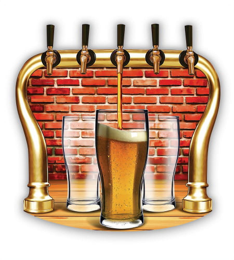 Beer Tap Bar Brewery - 5" Vinyl Sticker - For Car Laptop I-Pad ...
