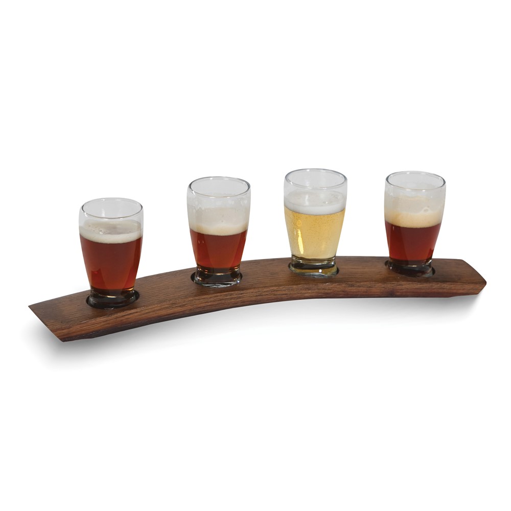 Beer Taster Flight with Four 5.5 ounce Glasses and French Bordeaux Wine ...