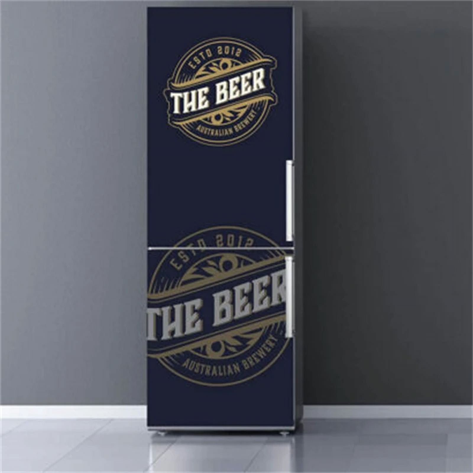 Beer Theme Poster Fridge Mural Sticker Waterproof Self Adhesive Vintage ...