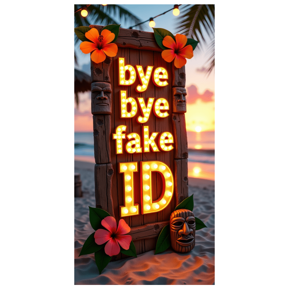 Beer Themed Banner with Cheers Image and bye bye fake ID Text Party ...