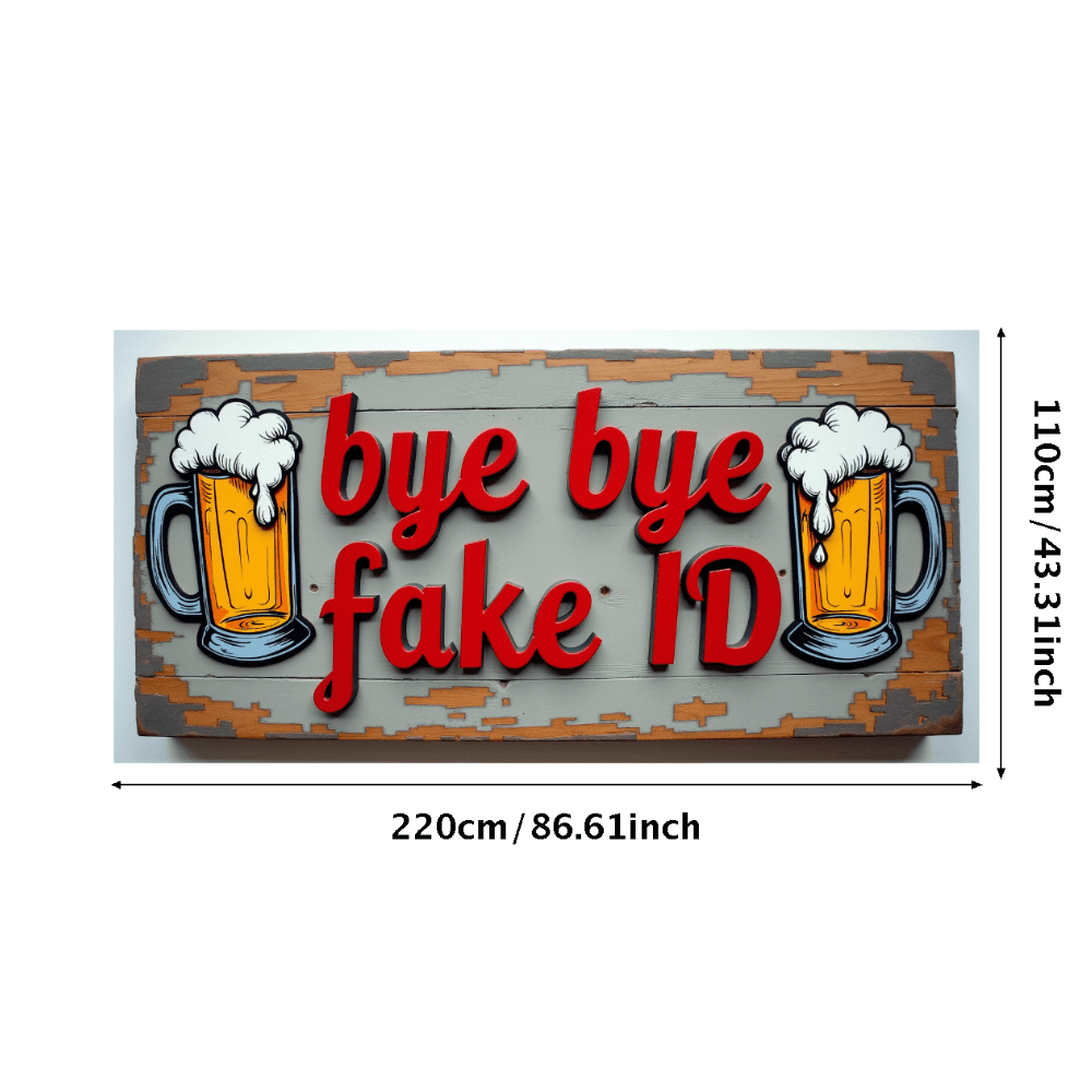 Beer Themed Banner with Cheers Image and bye bye fake ID Text Party ...