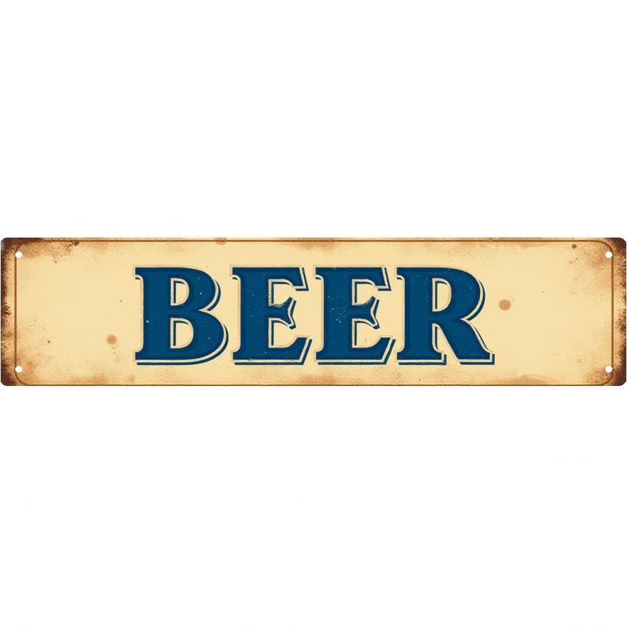 Beer Tin Decor 16*4 Inches "BEER" Bar/Patio Wall Art - Retro Beverage ...