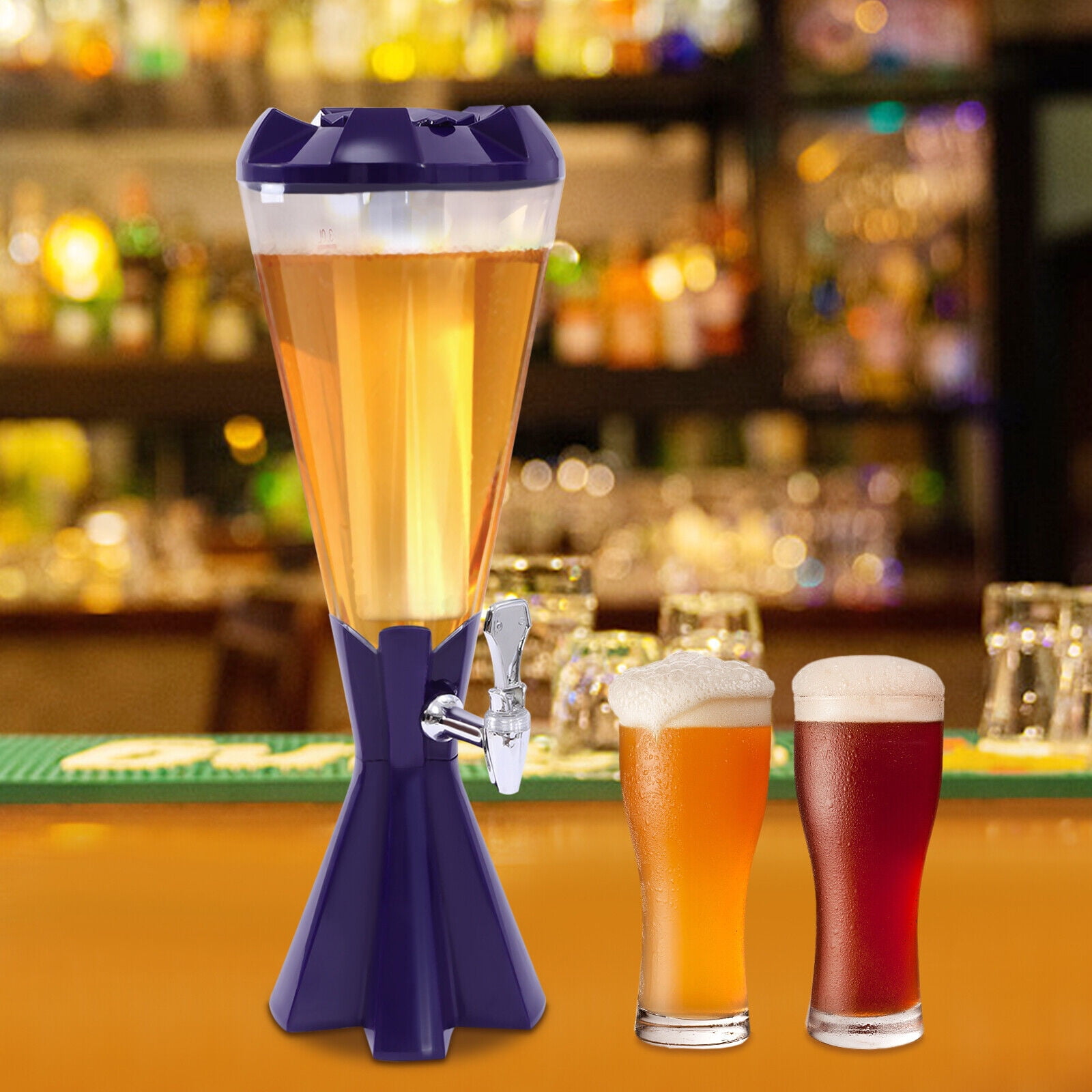 Beer Tower Dispenser 3L/101 Ounce Draft Drink Beverage Dispenser w/ Ice ...