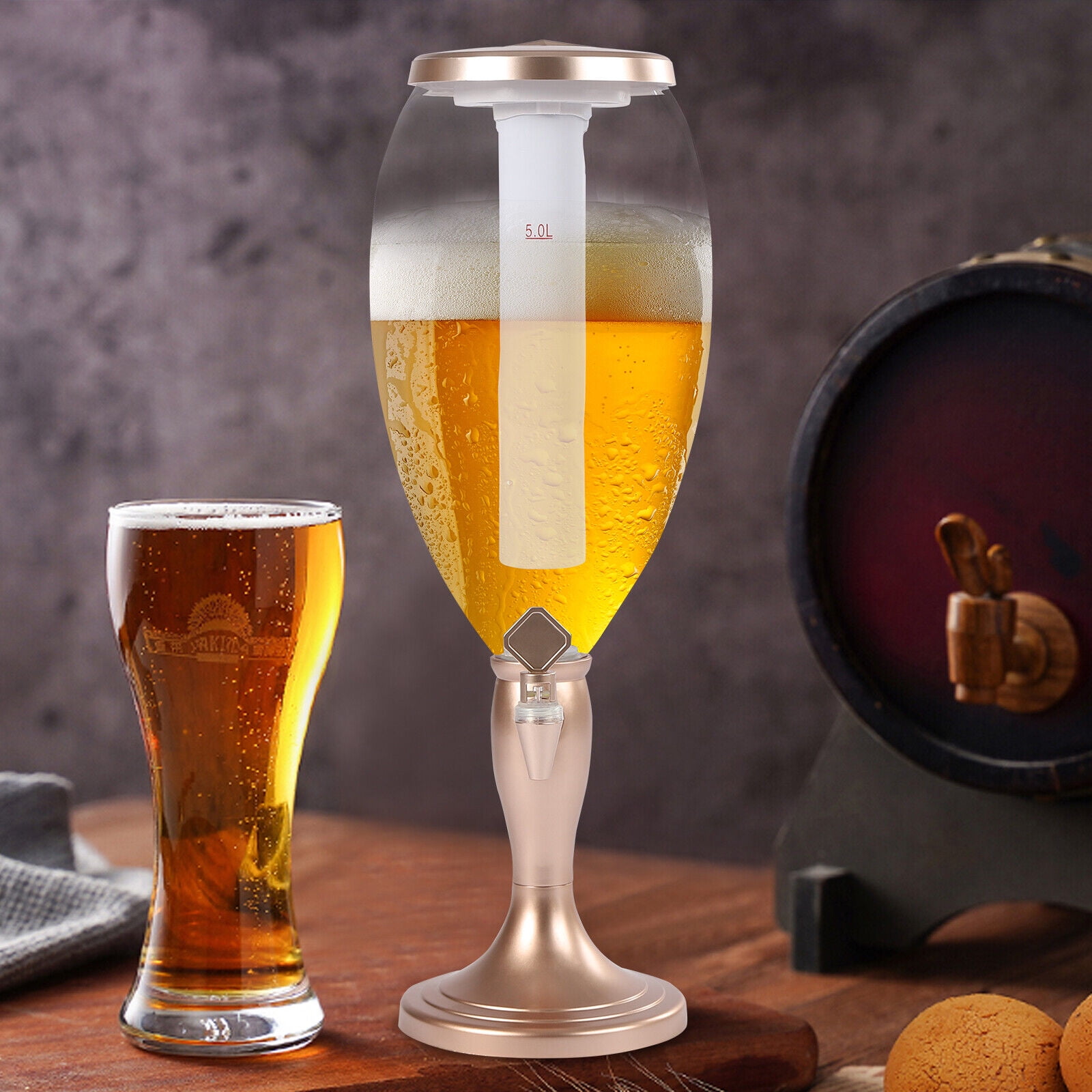 Beer Tower Dispenser 3L/5L Drink Beverage Tower Dispenser with Ice Tube ...