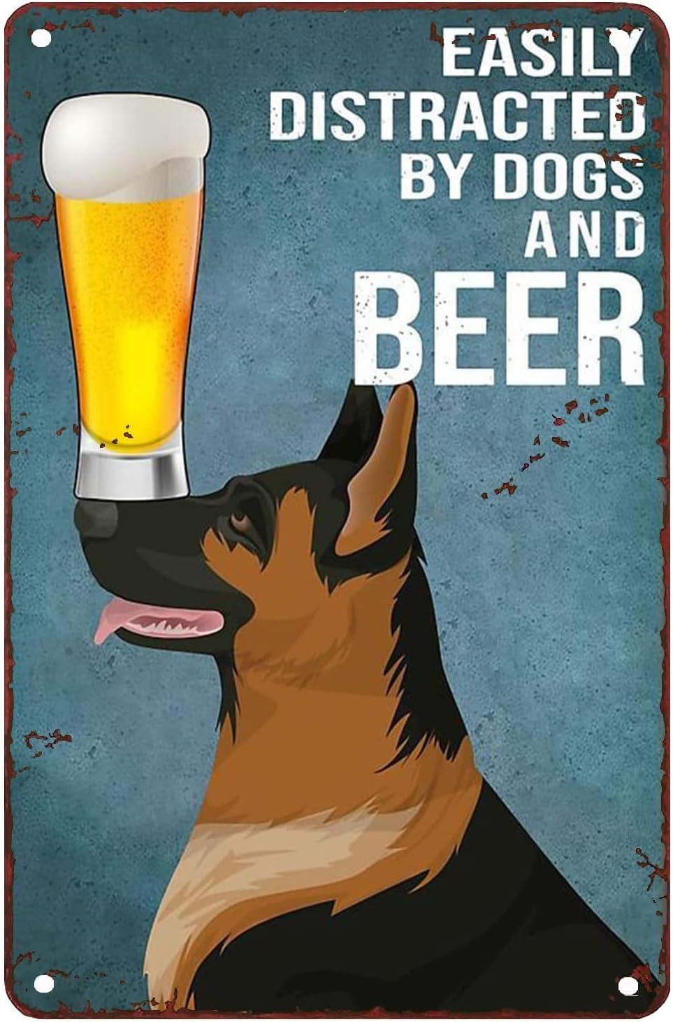 Beer Vintage Easily To Distracted By German Shepherd And Beer Vintage Wall Decor 1000 Piece ...