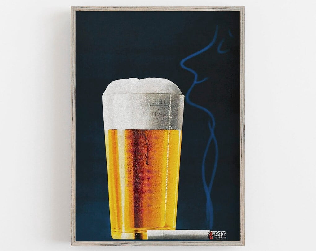 Beer Wall Art, Bar Cart Decor, Vintage Wall Art, Beverage Wall Art ...