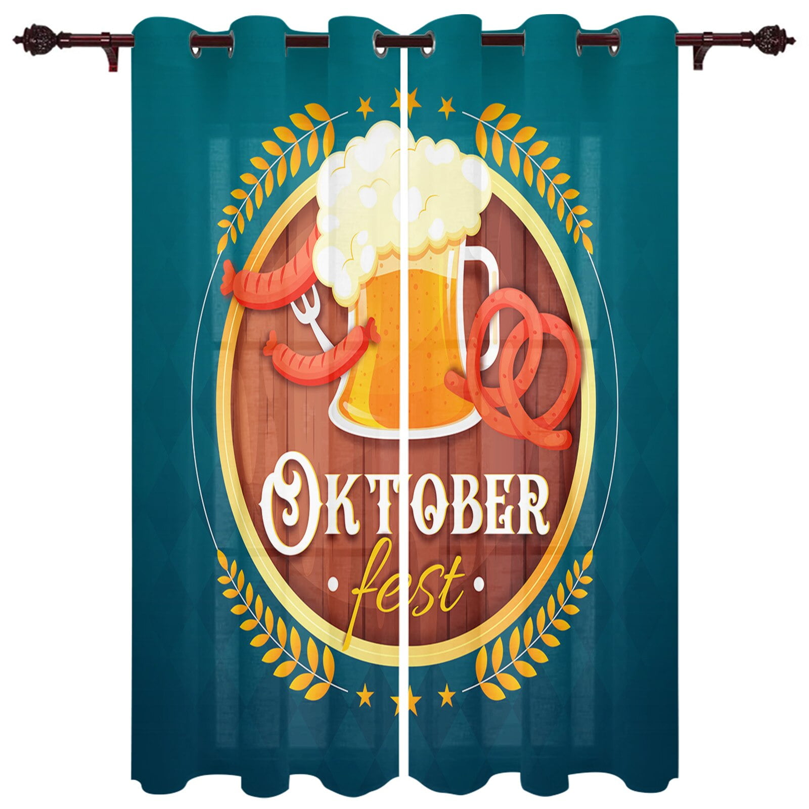 Beer Yellow Bubble Drink Outdoor Curtain For Garden Patio Curtains ...