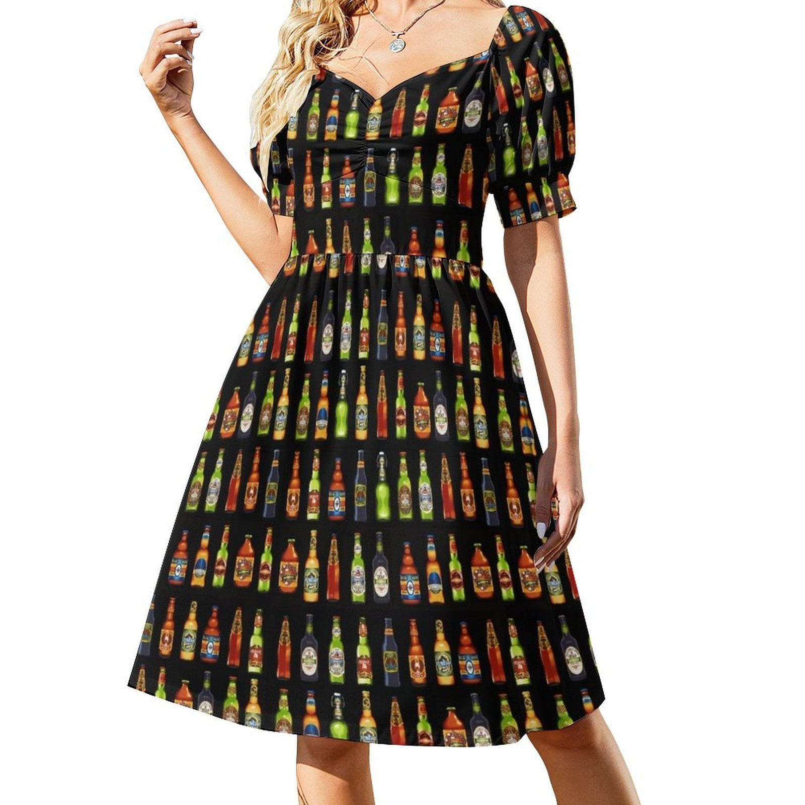 Beer bottle fabric Sleeveless Dress dress women summer 2024 dress women ...