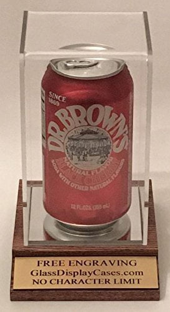 Beer or Soda Beverage Can Personalized Acrylic Display Case Solid Oak ...