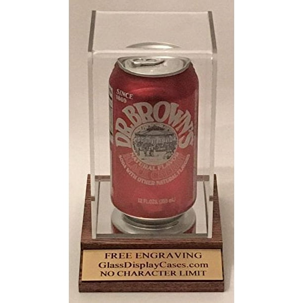 Beer or Soda Beverage Can Personalized Acrylic Display Case Solid Oak ...