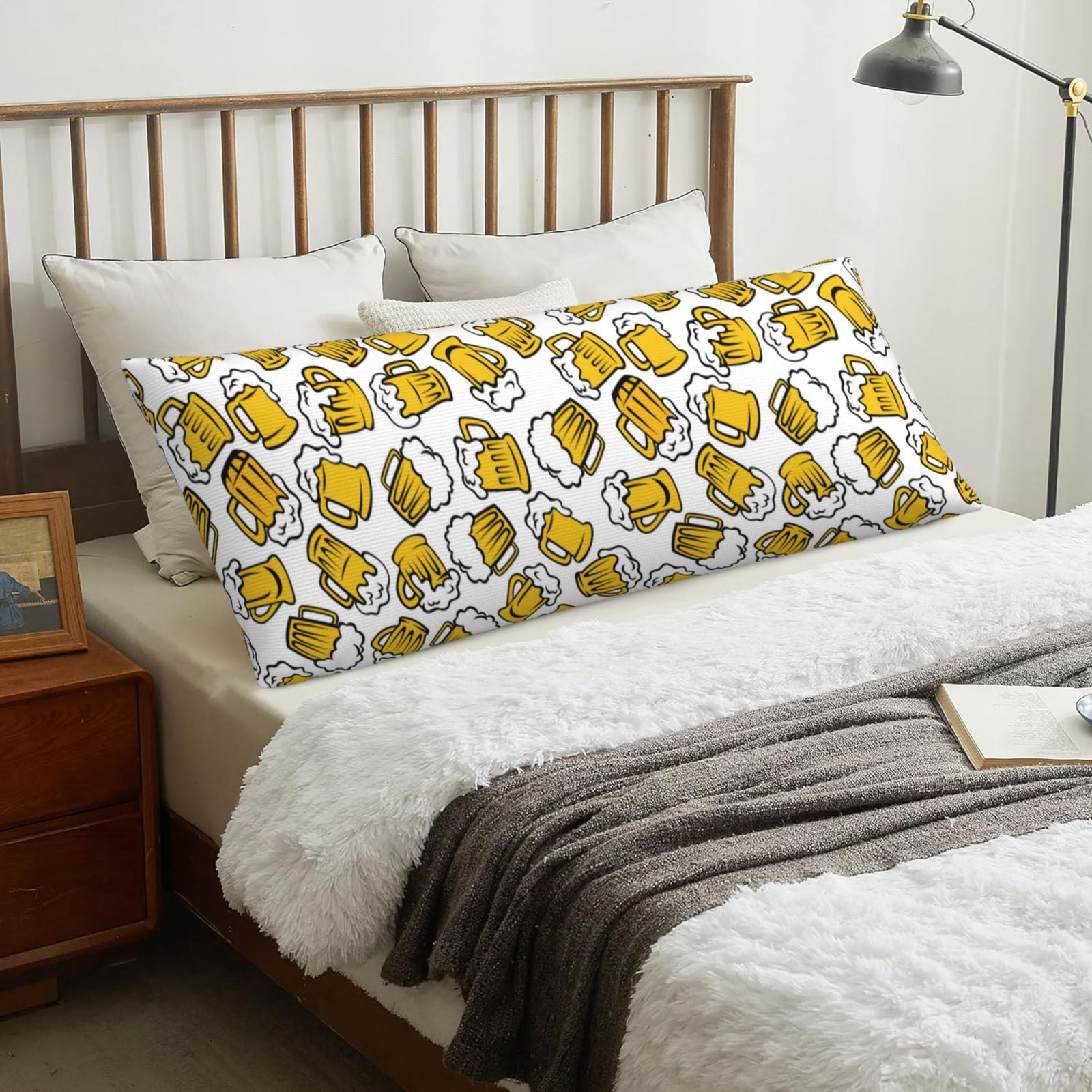 Beer print A Body Pillow Cover, Long Pillow Cover with Zipper, Soft ...