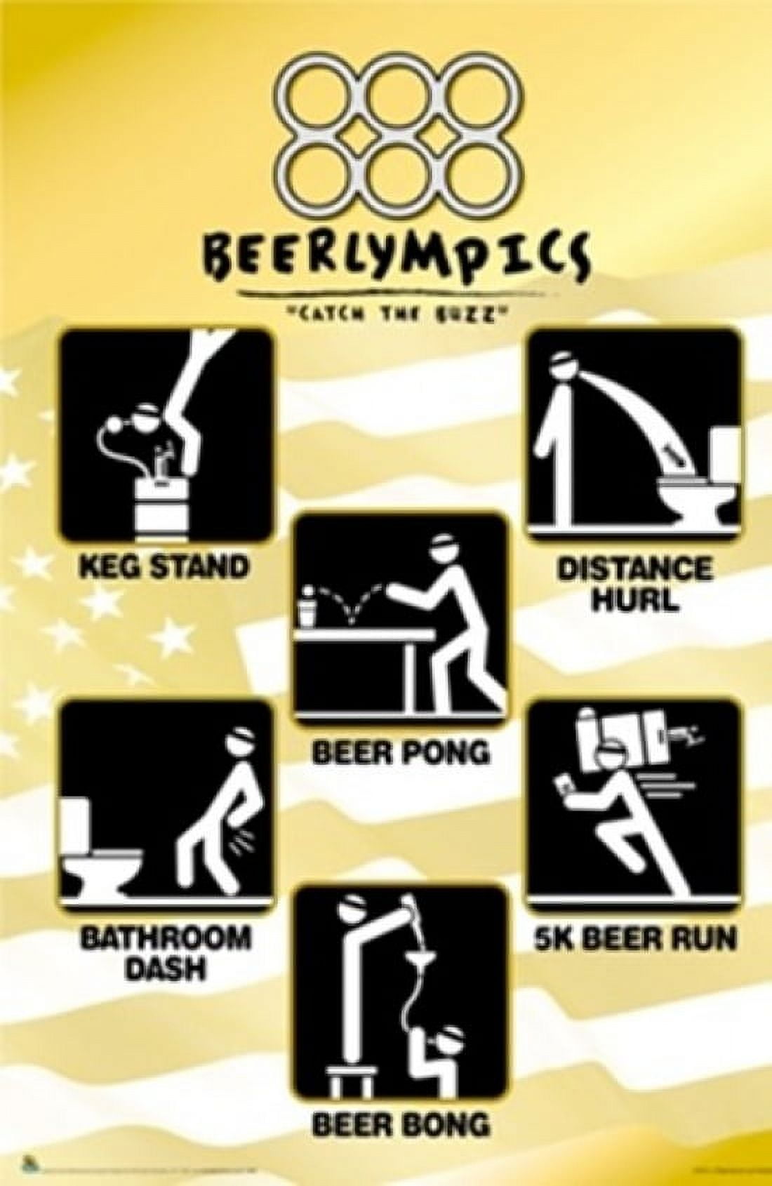 BeerLympics - Catch the Buzz Laminated Poster (24 x 36) - Walmart.com