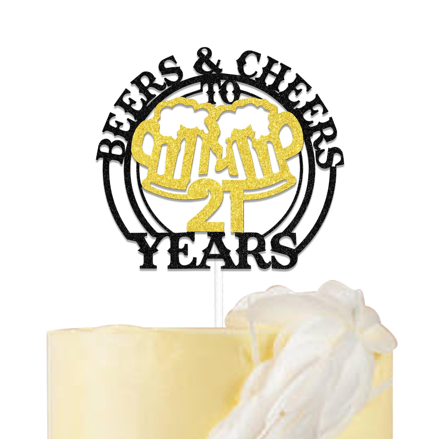Beers 21st Birthday Cake Topper Cheers AIS1 to 21 Years Party Cake ...