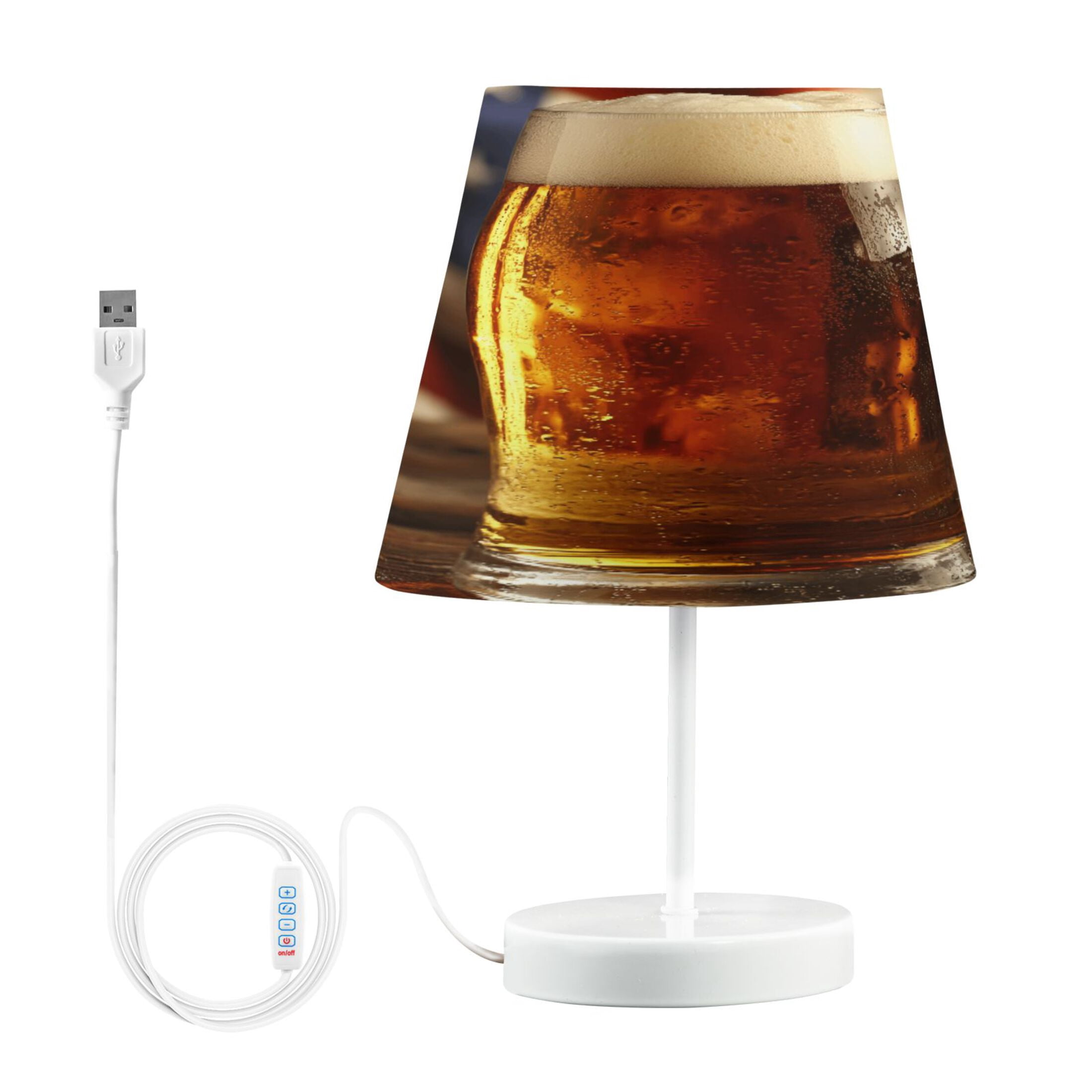 Beers and American Flag Desk Lamp LED Table Nightstand Lamps with 3 ...