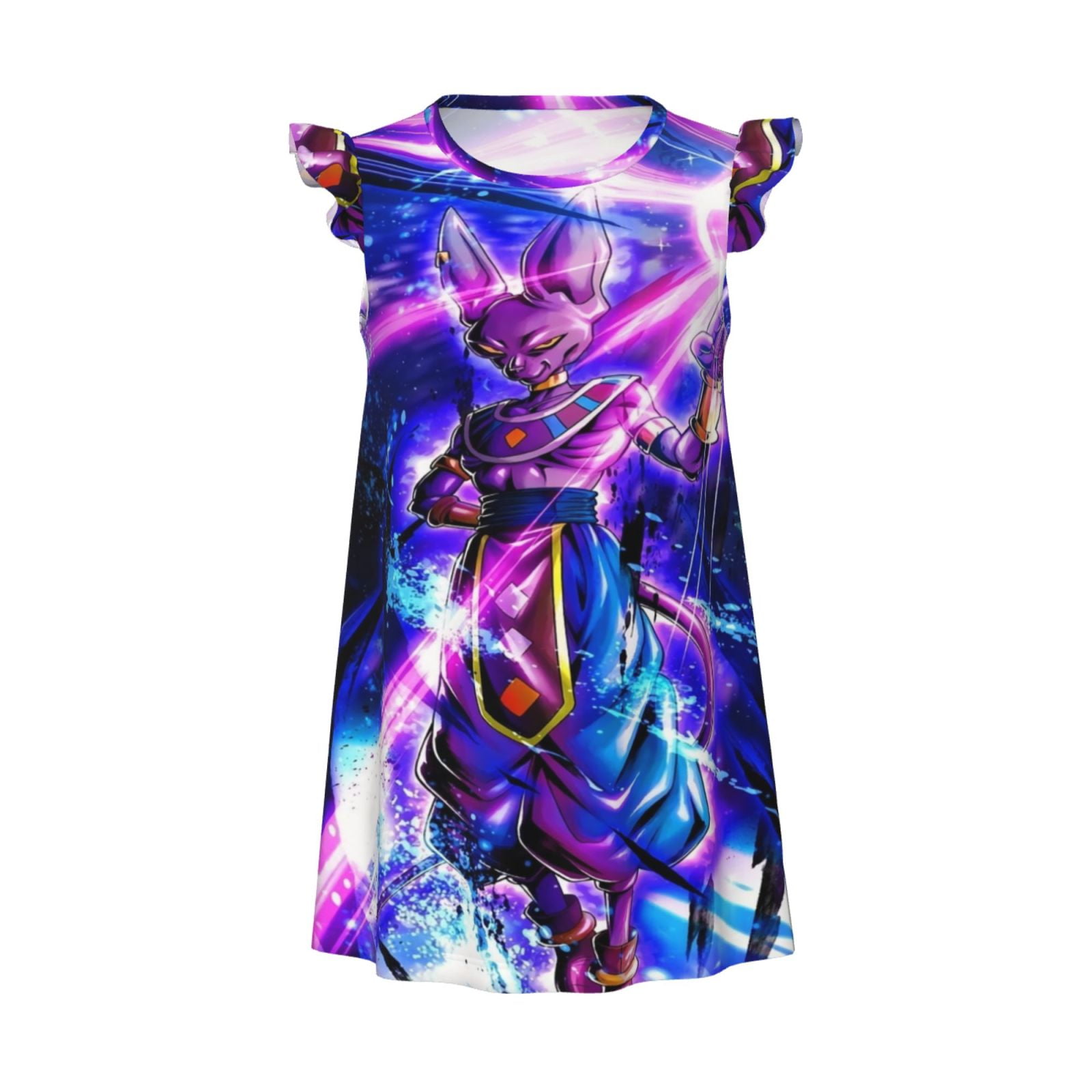 Beerus Little Girls Nightgowns Soft Flutter Sleeve Night Dress Pajamas ...