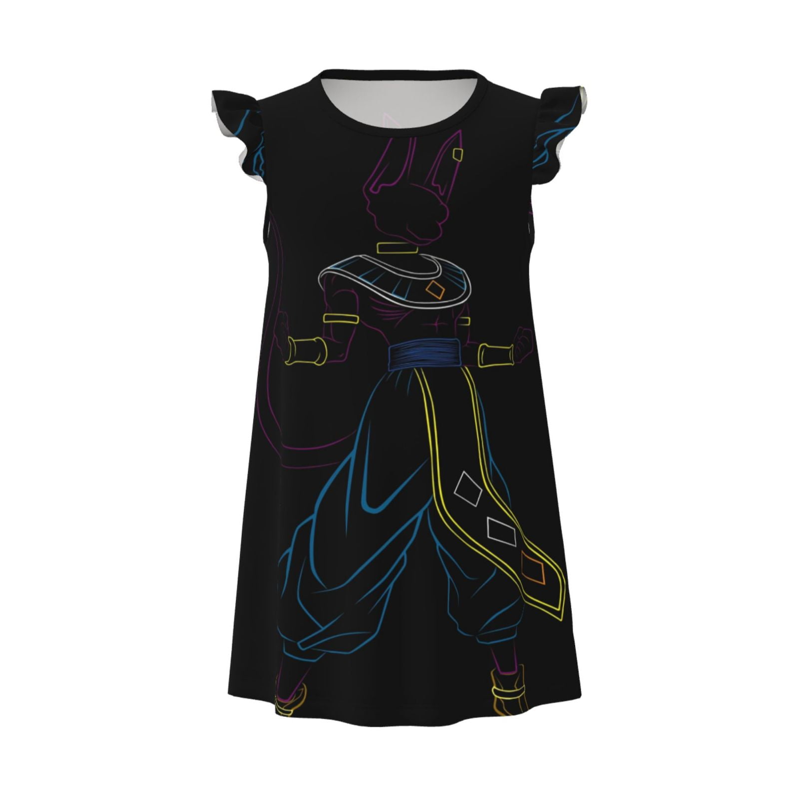 Beerus Little Girls Nightgowns Soft Flutter Sleeve Night Dress Pajamas ...