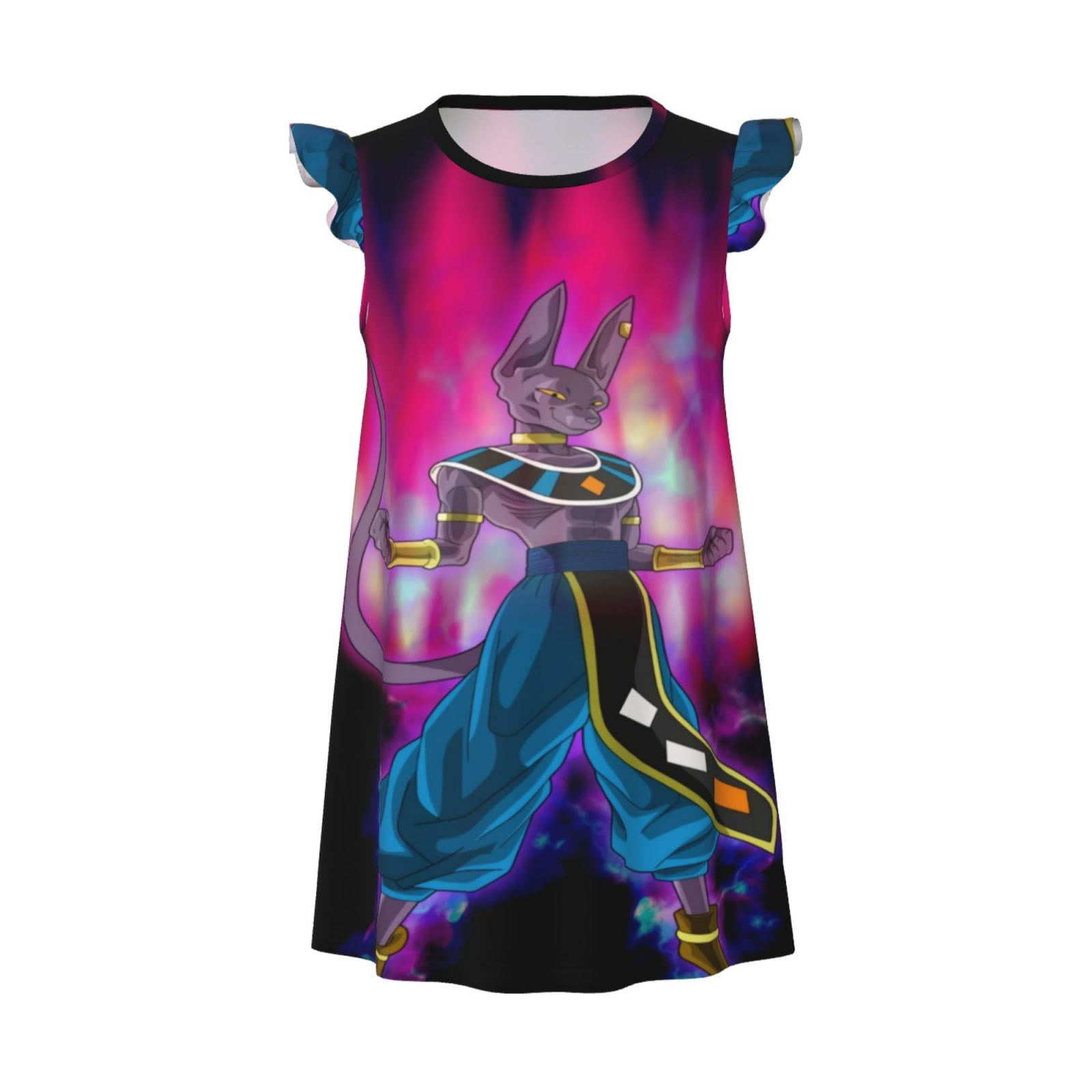 Beerus Little Girls Nightgowns Soft Flutter Sleeve Night Dress Pajamas ...