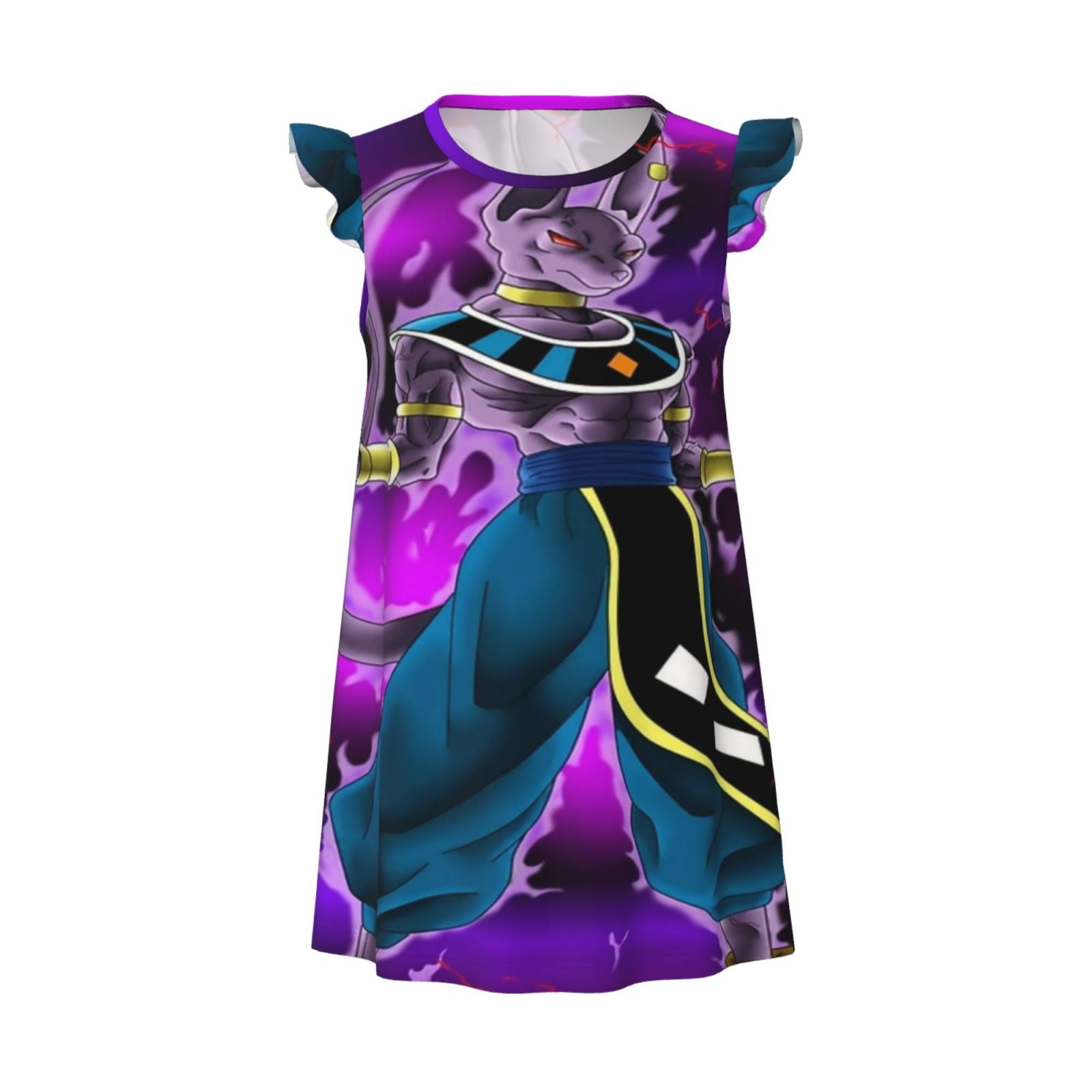 Beerus Little Girls Nightgowns Soft Flutter Sleeve Night Dress Pajamas ...
