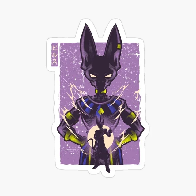 Beerus Retoro Sticker For Car, Truck Sticker Phone Decal Water Bottle ...