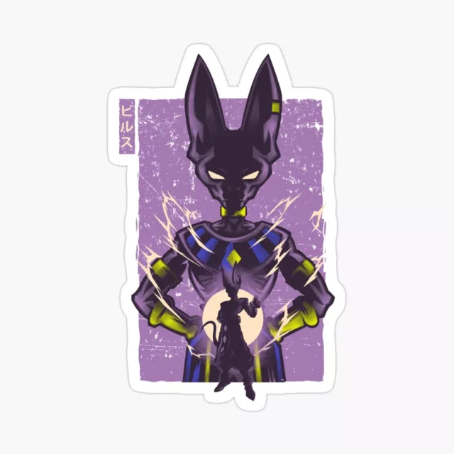 Beerus Retoro Sticker For Car, Truck Sticker Phone Decal Water Bottle ...