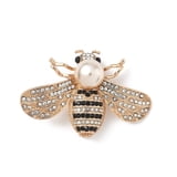 Bees Alloy Rhinestone Brooches for Backpack Clothes with Plastic Pearl ...