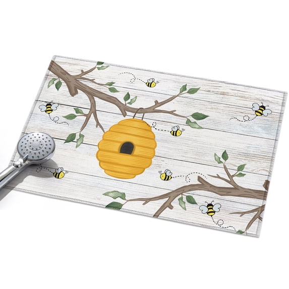 Bees Branches Entryway Rug 2x3ft Washable Non Slip Bathroom Rug Low ...