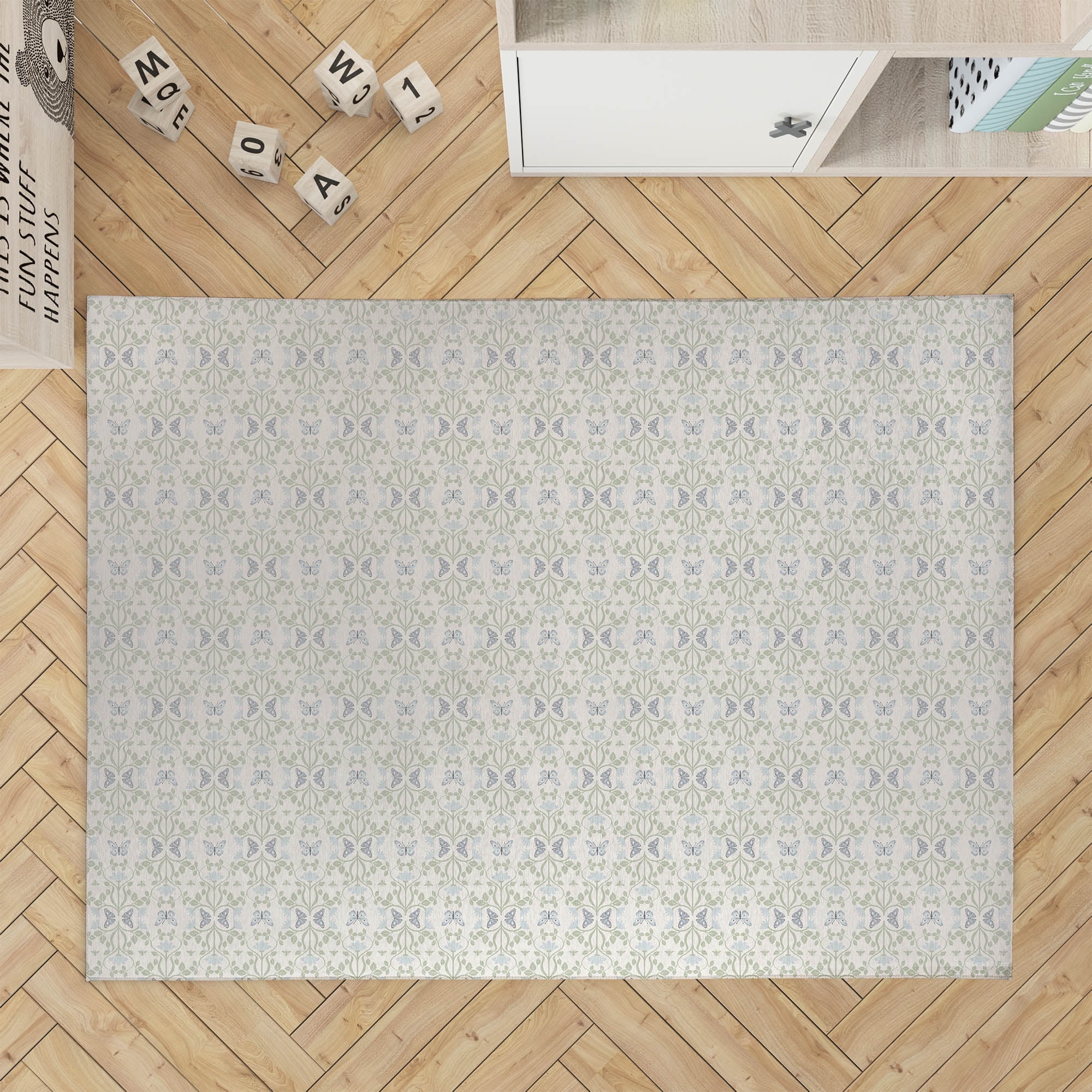 Bees & Butterflies Ivory Kids Play Mat - Walmart.com