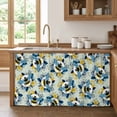 Bees Cabinet Curtains for Kitchen 32"W x 55"L, Yellow Blue Leaves Bee ...