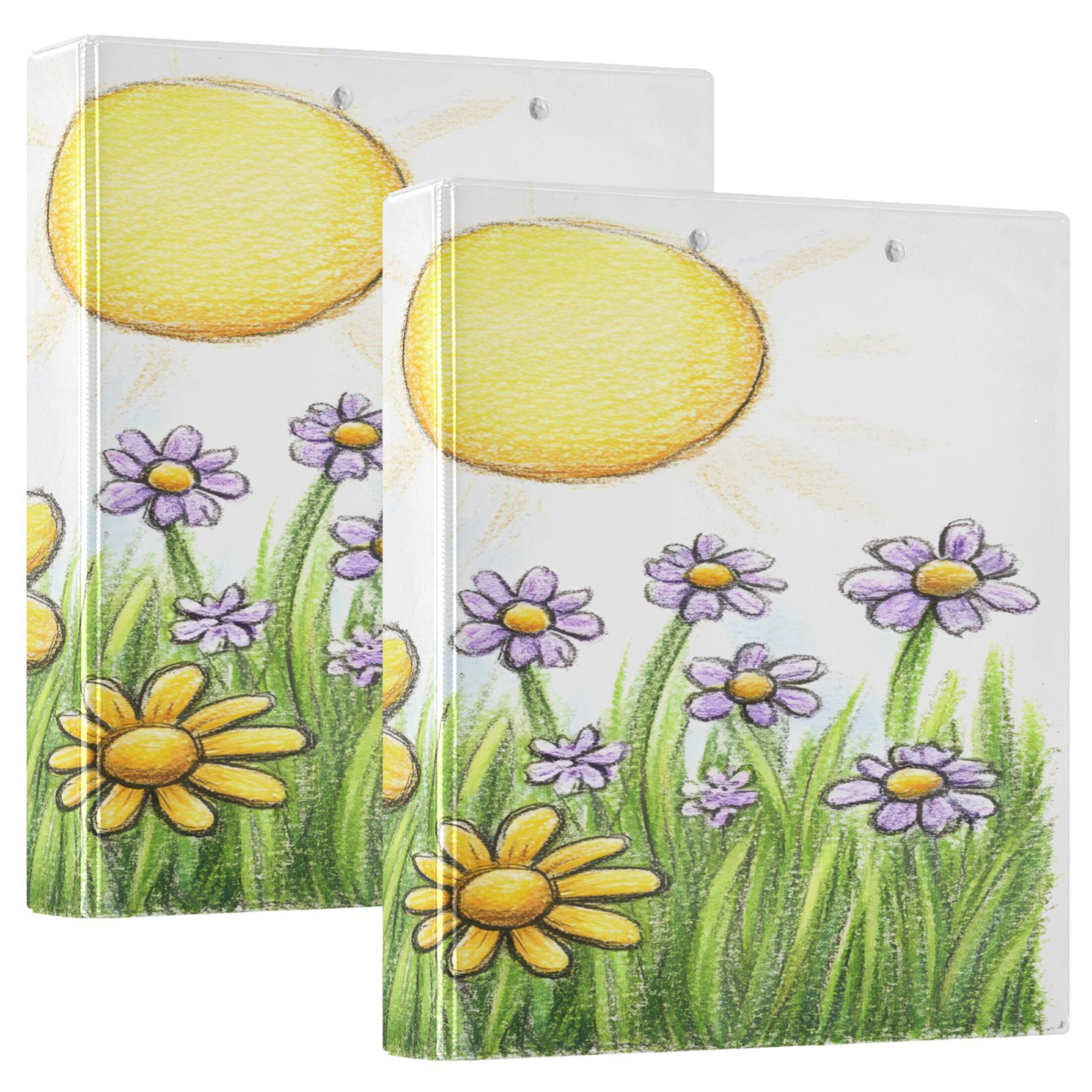 Bees Collect Honey 12.4x10.6in PVC Round Ring Binders, 2-Pack, D-Ring 3 ...