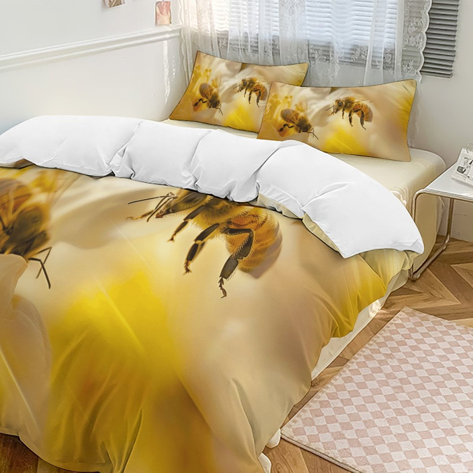 Bees Collect Honey Duvet Cover Set Pattern Soft Bedding Set Comforter ...