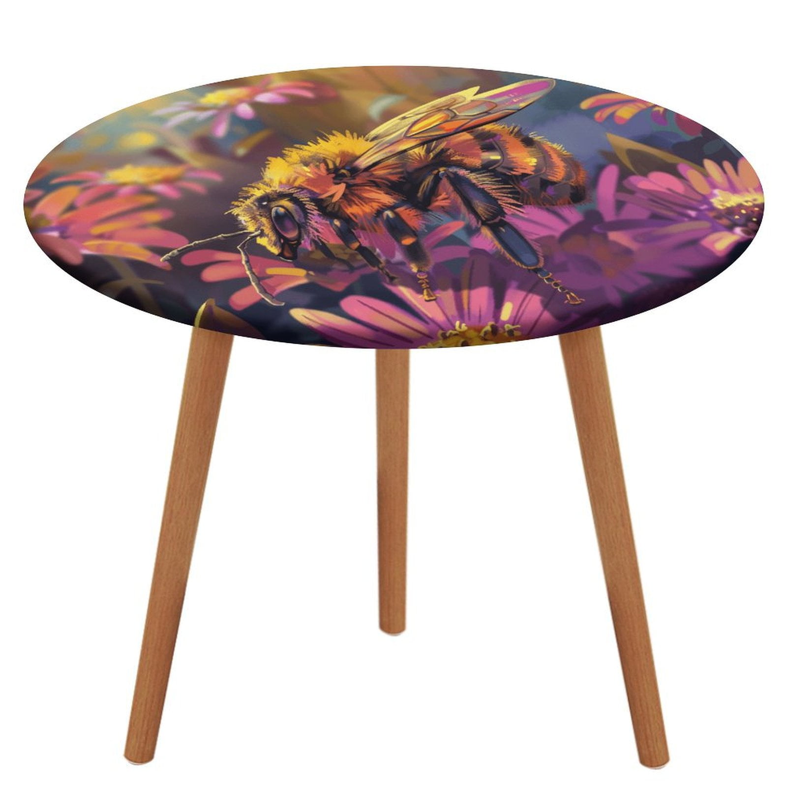 Bees Collect Honey Fitted Table Cover - Waterproof Elastic Edged Tablecloth Wipeable Table Cloth ...