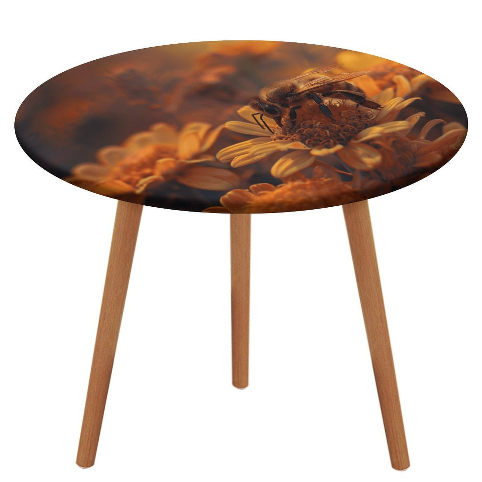 Bees Collect Honey Fitted Table Cover - Waterproof Elastic Edged Tablecloth Wipeable Table Cloth ...