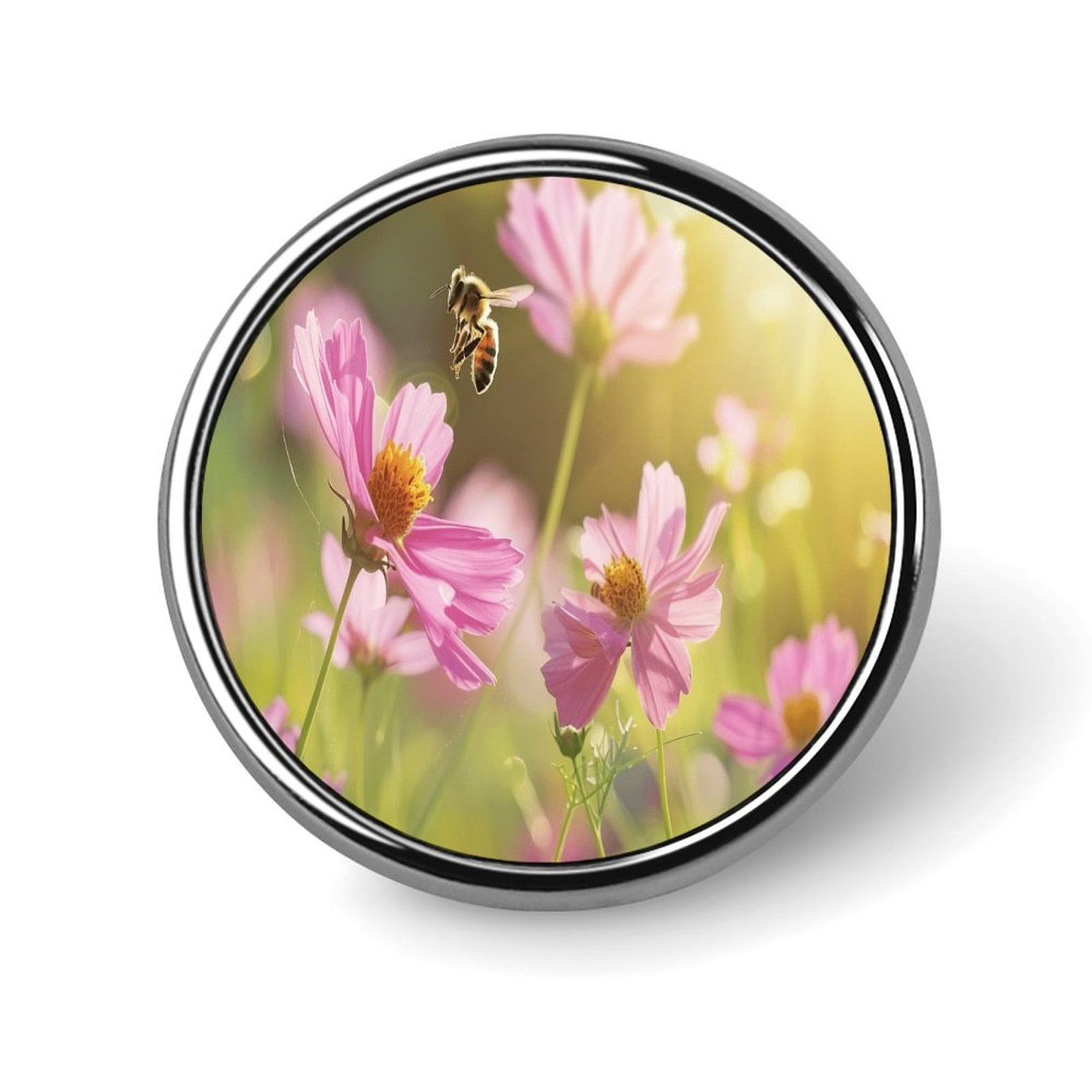 Bees Collect Honey Lapel Pin Round Art Badge Accessories Backpacks ...