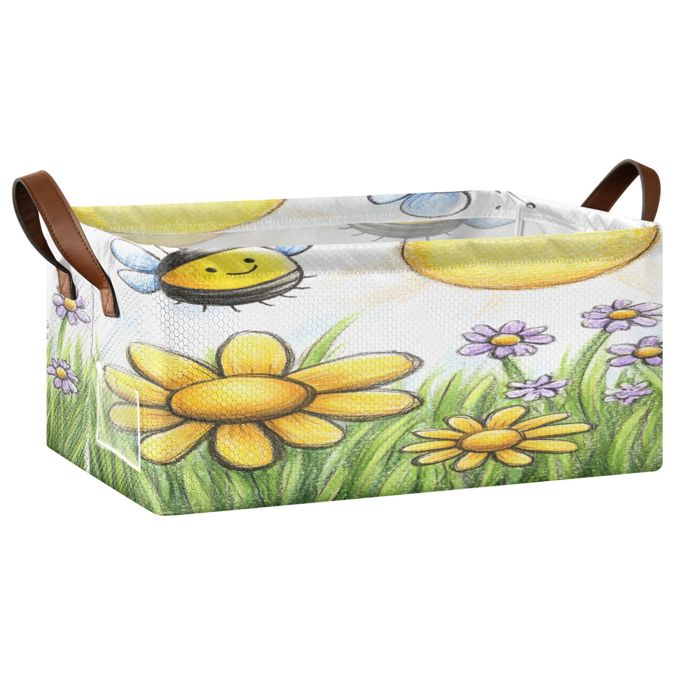 Bees Collect Honey Open Home Storage Bins Foldable Metal Frame Shelf ...