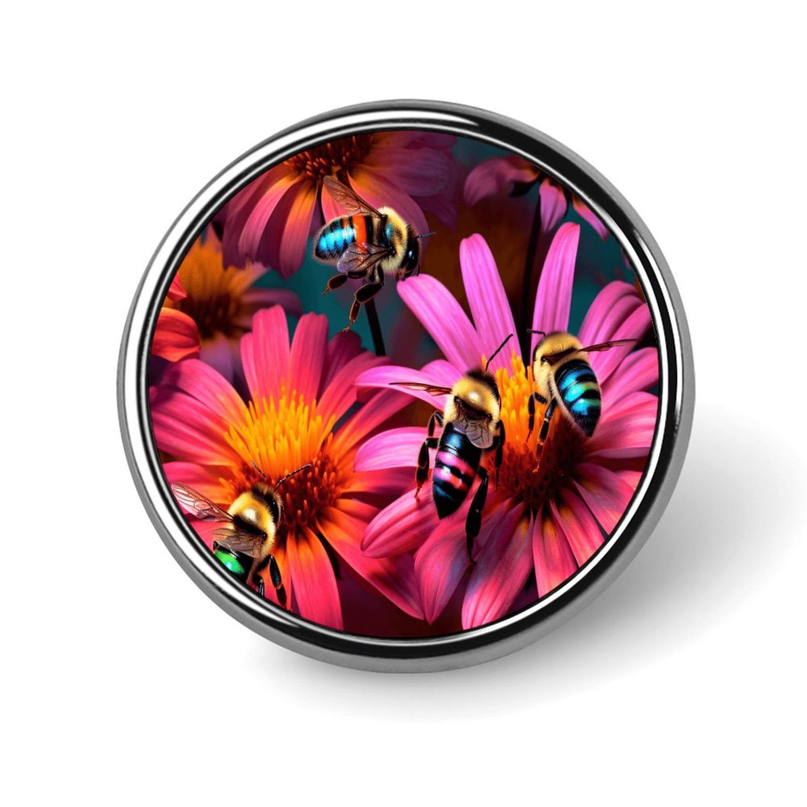 Bees Collect Honey Round Badge Pin Brooches Metal Button Badges for ...